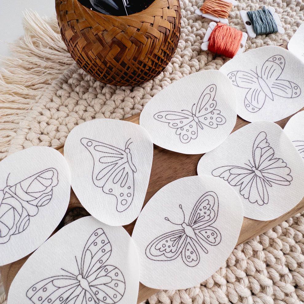 Butterfly Stick and Stitch Embroidery Patterns – Colour and Cotton