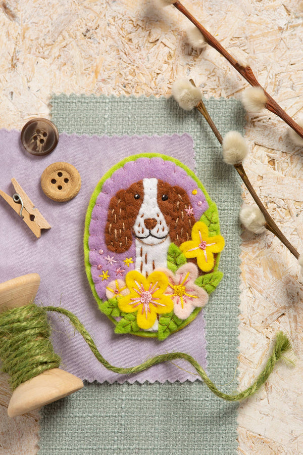 Springer Spaniel Felt Craft Brooch Kit – Colour and Cotton