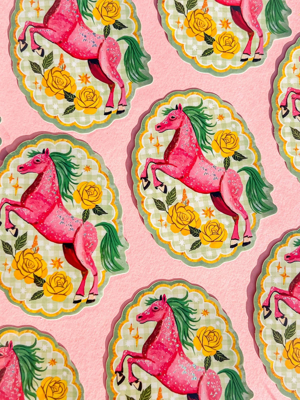 Sparkle Pony Glitter Sticker – Colour and Cotton