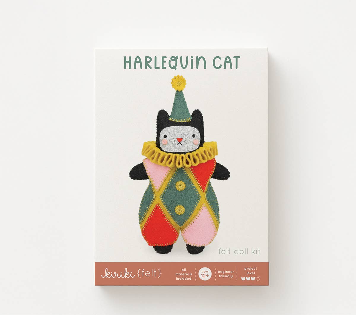 Harlequin Cat Felt Doll Kit – Colour and Cotton