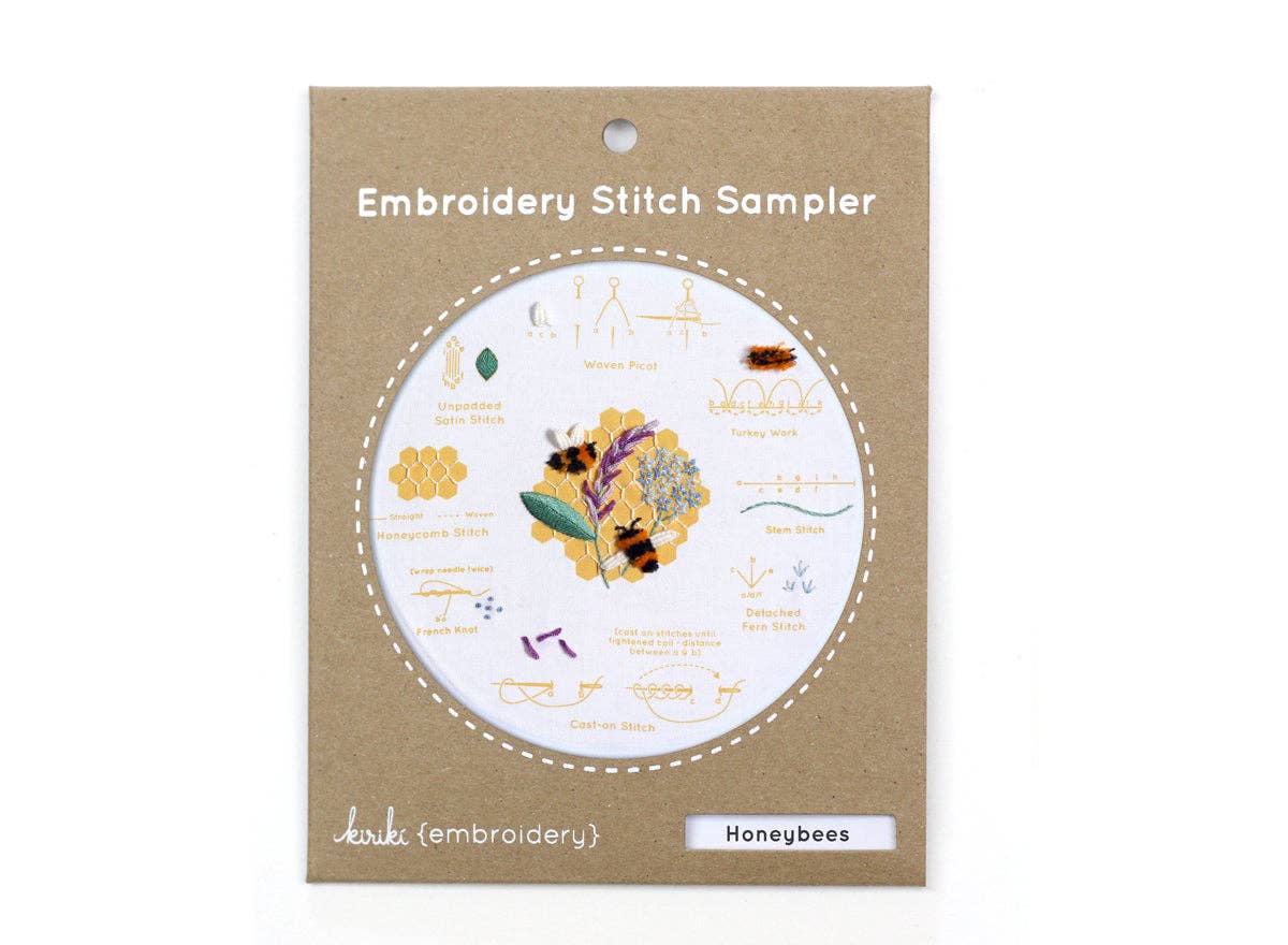 Honeybees Embroidery Stitch Sampler – Colour and Cotton