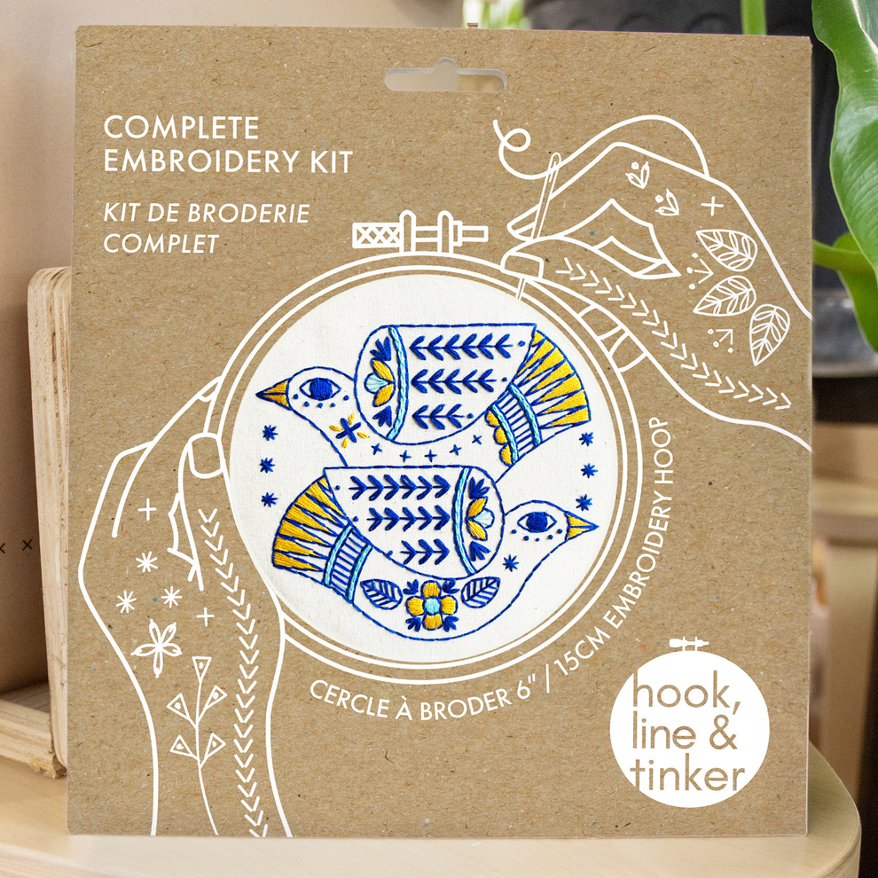 Turtle Doves Embroidery Kit – Colour and Cotton