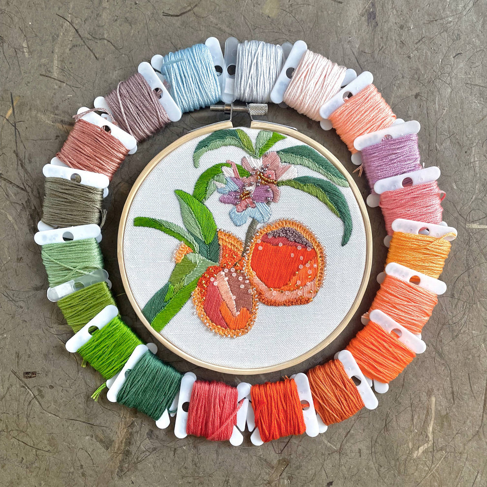 Embroidery and Beadwork Kit Peach Blossoms – Colour and Cotton