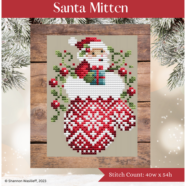 Santa Mitten Pattern – Colour and Cotton