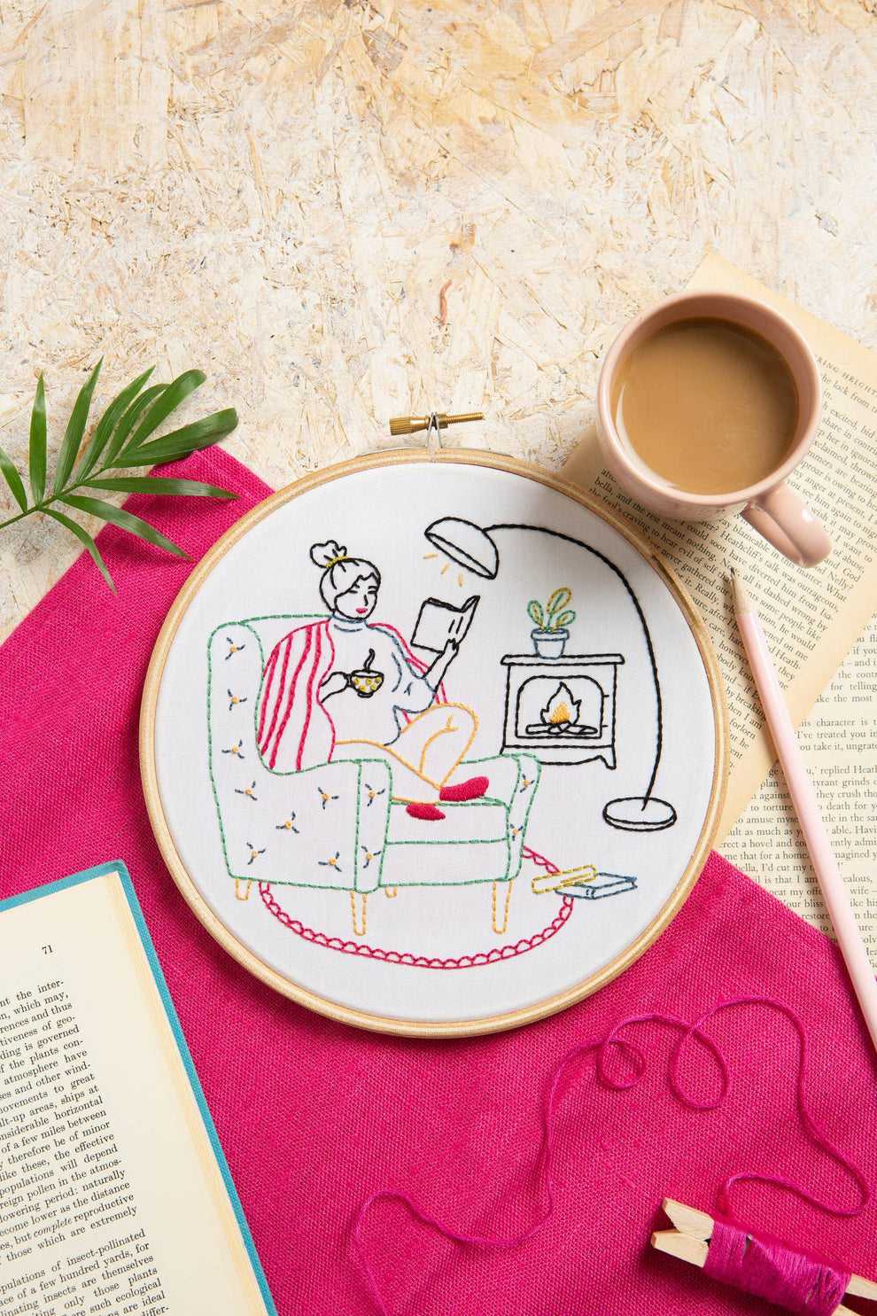 Book Lover Embroidery Kit – Colour and Cotton