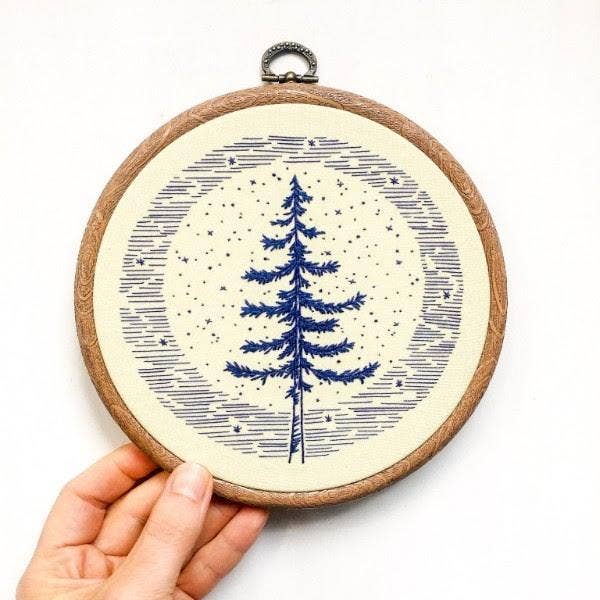 Moonlight Pine Embroidery Kit – Colour and Cotton